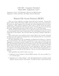 Questions on Remote File Access Protocol - Computer Networks I | CSCI 367 - Docsity
