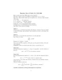 Questions on Ordinary Differential Equations | MATH 211 - Docsity
