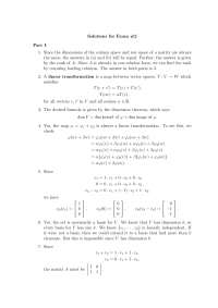 Solution to Exam 2 - Linear Algebra | MATH 355 - Docsity