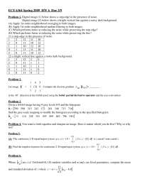 Homework 6 Unsolved Problems | Digital Image Processing | ECE 6364 - Docsity