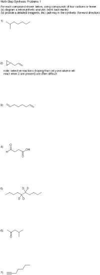Organic Chemistry I - Multi Step Synthesis Problem 1 | CHEM 211 - Docsity