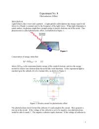 Experiment 8 - Photoelectric Effect | PHYS 255 - Docsity