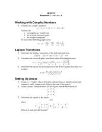 MATLAB - Introduction to Controls - Homework 2 | MEM 255 - Docsity