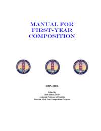 Manual for First-Year Composition | ENGL 101 - Docsity