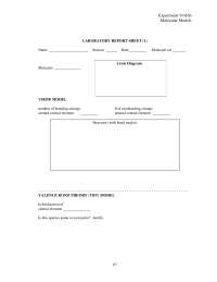 Molecular Models - Laboratory Report Sheet | CHEM 101 - Docsity