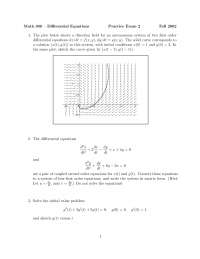 10 Questions Final Exam - Differential Equations | MATH 308 - Docsity