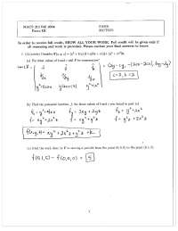 Exam 3 - Solved 7 Questions of Calculus for Science and Engineering ...