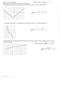 Exam 2 Problems with Solutions - College Algebra | MATH 1111 - Docsity