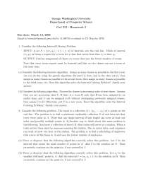 Homework 2 Questions - Design and Analysis of Algorithm | CSCI 212 - Docsity
