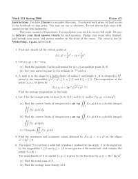 Exam 2 with 6 Question - Multivariable Calculus | MATH 212 - Docsity