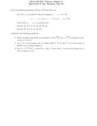 Homework 6 Questions - Introduction to Abstract Algebra | MATH 402 - Docsity