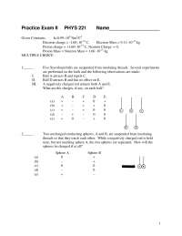 Practice Exam II - General Physics I | PHYS 221 - Docsity