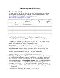 Sinusoidal Data Worksheet - Pre-Calculus | MATH 175 - Docsity