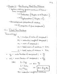 Non Reacting Ideal Gas Mixtures - Lecture Handout | ME 301 - Docsity