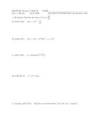 10 Questions to Exam 2 - Calculus I | MATH 229 - Docsity