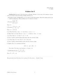 Introduction to Mathematical Proof - Problem Set 6 | MATH 310 - Docsity