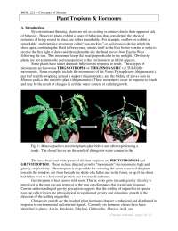 Plant Tropisms and Hormones - Concepts of Botany | BIOL 221 - Docsity