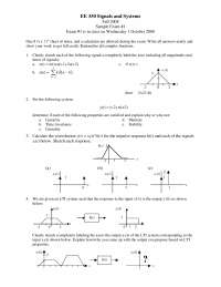 Sample Questions for Exam 1 - Signals and Systems | ECE 350 - Docsity