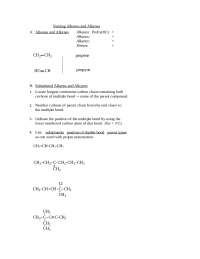 The Naming Alkenes and the Alkynes - Study Guide | CHEM 2300 - Docsity
