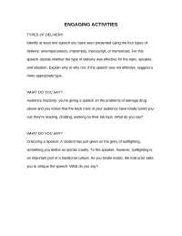 Engaging Activities: Types of Delivery | HCOM 100 - Docsity