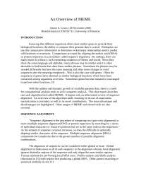 An Overview of MEME - Bioinformatics - Review Sheet | COSC 6371 - Docsity