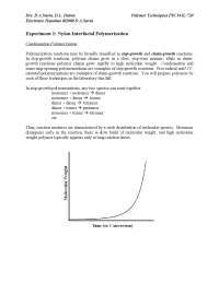 Experiment 1 - Nylon Interfacial Polymerization | PSC 341 - Docsity