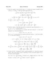 Quiz 2 Solutions - Calculus II | MATH 230 - Docsity