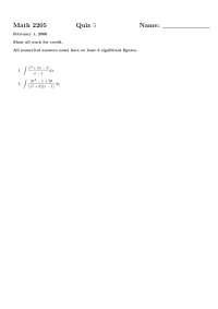 Calculus II - Practice Quiz 5 Questions | MATH 2205 - Docsity