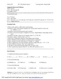 The Metric System - Homework Questions Answers | CHEM 1075 - Docsity