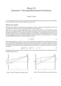 Laboratory Experiment 7 - Wavelength Measurement by Interference | PHYS ...