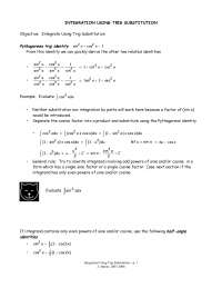 Integration Using Trig Substitution - Solved Examples | MATH 1920 - Docsity