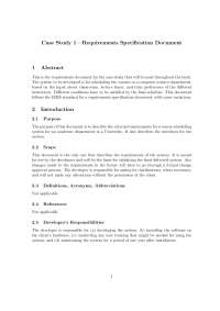 Case Study 1 - Requirements Specification Documents | CS 451 - Docsity