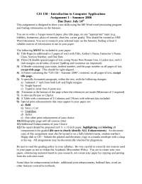 Questions for Assignment 1 - Introduction to Computer Applications ...