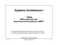 Mips green sheet - Docsity