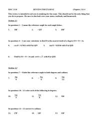Exam 2 with Answer Key - Trigonometry | MAC 1114 - Docsity