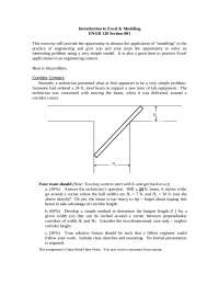Introduction to Excel and Modeling - Introduction to Engineering | ENGR ...