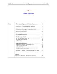 Logistic Regression - Intermediate Biostatistics | PUBHLTH 640 - Docsity