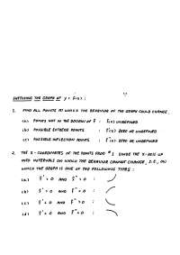 Sketching the Graph of Functions - Handwritten Notes | MATH 121 - Docsity