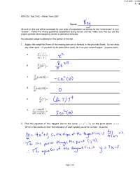 Calculus 1- Questions with Solutions in Exam | MTH 251 - Docsity