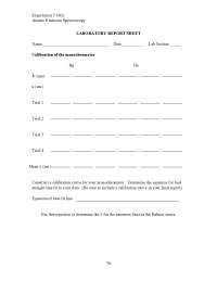 Atomic Emission Spectroscopy - Laboratory Report Sheet | CHEM 101 - Docsity