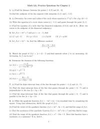 Practice Questions Exam 2 - College Algebra | MATH 121 - Docsity