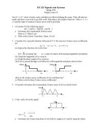 Determine Fourier Series Exam 2 - Signals and Systems | ECE 350 - Docsity