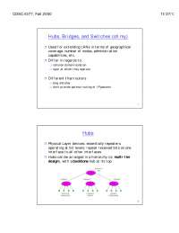 Hubs, Bridges and Switches - Lecture Slides | COSC 4377 - Docsity