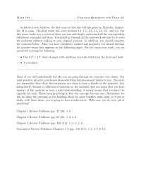 Practice Questions for Exam 1 - Elementary Statistics | MATH 104 - Docsity