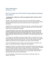 What is Mathematics - Mathematics in the Modern World | MATH 1319 - Docsity