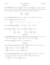 Review Infinite Series - Calculus II - Review Sheet | MATH 230 | Study ...