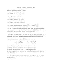 Calculus I - Fall 1999 - Practice Examination 2 | MATH 229 | Exams ...