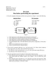 Induction Motor Experiment Under Controlled Principles - Lab 5 | ECEP 352 - Docsity