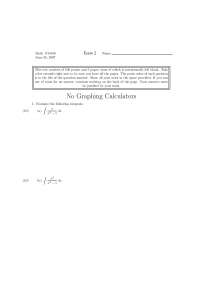 Exam 2 Sample Problems - Calculus II | MATH 175 - Docsity