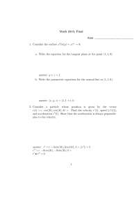 Calculus III - Final Exam with Solution Key | MATH 2313 - Docsity